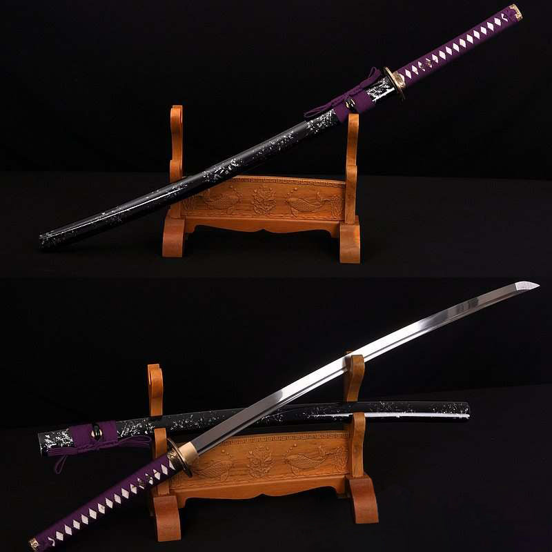 Hand Forged 1060 High Carbon Steel Blade Full Tang Oil Quenched Samurai ...