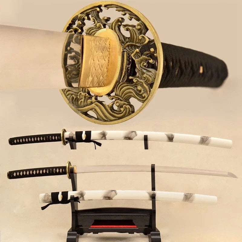 Divine Wind Hand Forged 9260 Spring Steel Japanese Samurai Sword Battle ...