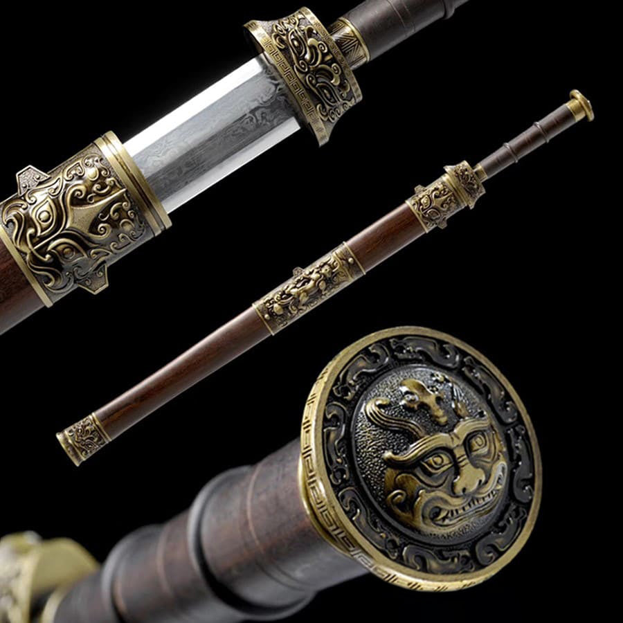 Warring States Jian Hand Forged Folded Damascus Steel Blade Battle ...