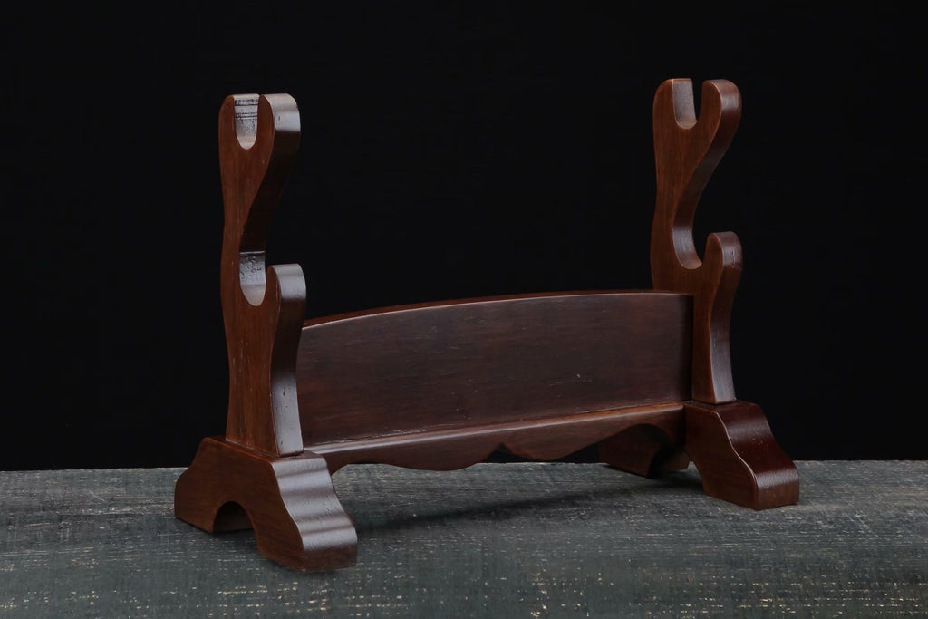 Dark Natural Wood Sword Display Stand