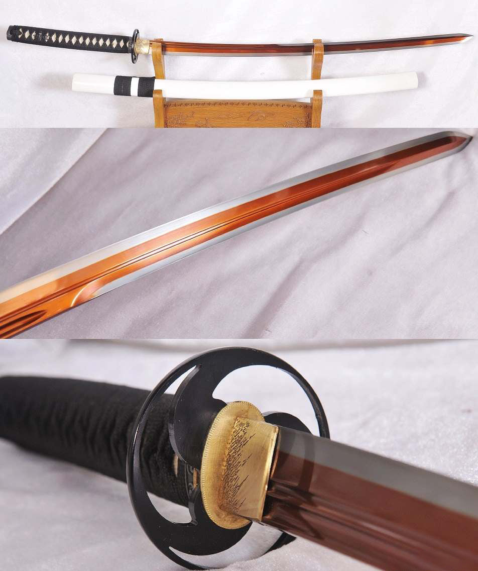 Kogarasu Maru 1095 High Carbon Red Steel Double-Edged Samurai Katana ...