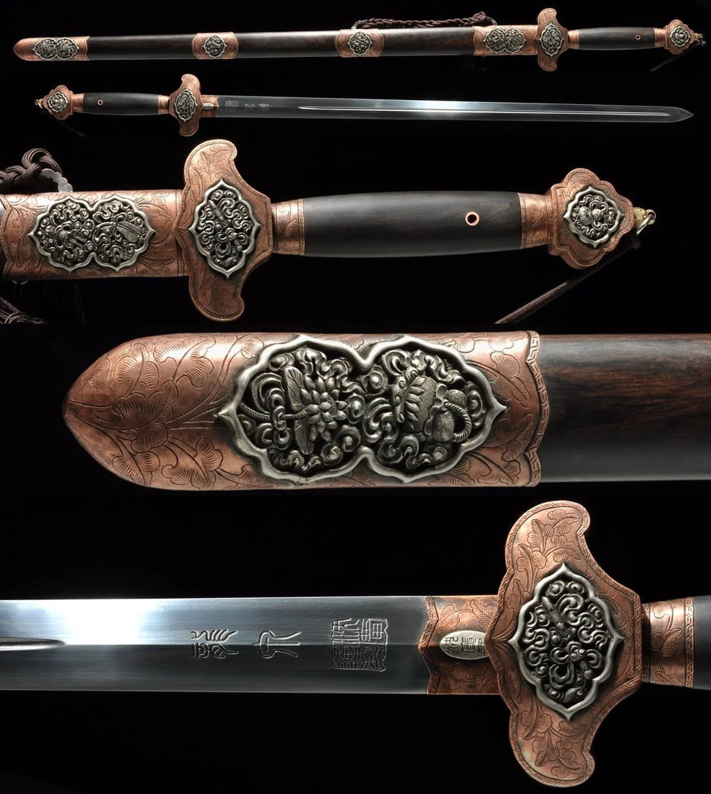 Warrior's Respite Chinese Sword Hand Forged Folded Steel Blade Battle ...