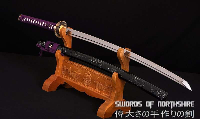 Hand Forged 1060 High Carbon Steel Blade Full Tang Oil Quenched Samurai ...