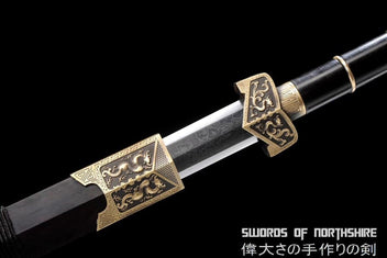 Warring States Dragon Jian Hand Forged Folded Steel Blade Battle Ready ...