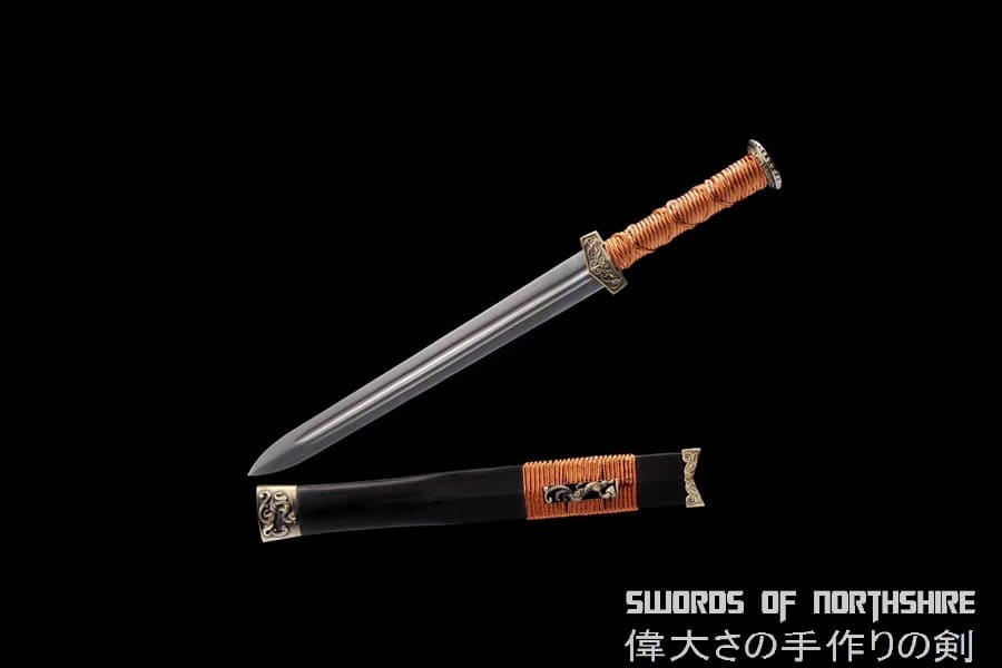 Red Cliff Short Sword Hand Forged Folded Steel Dagger Blade Battle ...