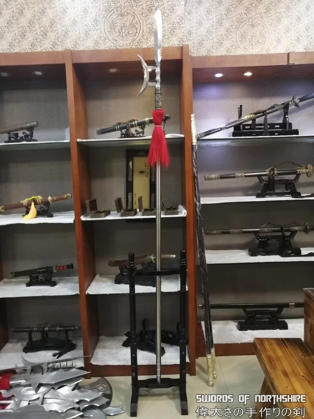 Three Kingdoms Chinese Halberd Qiang Spear Hand Forged Folded Steel ...