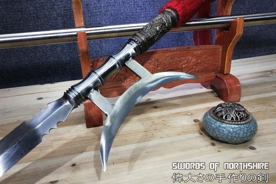 Three Kingdoms Chinese Halberd Qiang Spear Hand Forged Folded Steel ...