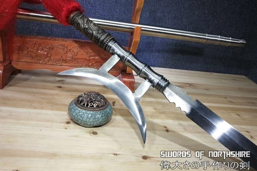 Three Kingdoms Chinese Halberd Qiang Spear Hand Forged Folded Steel ...