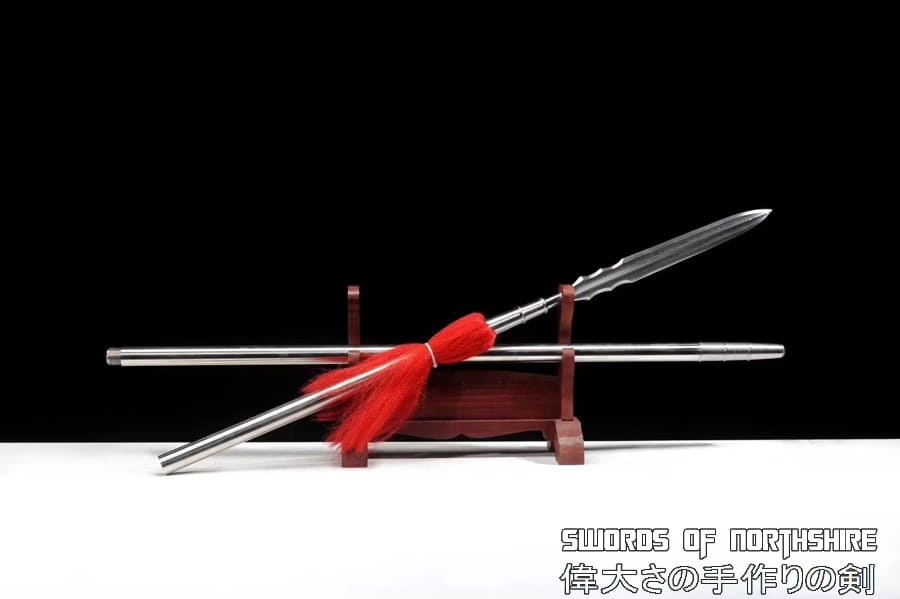 Chinese Qiang Spear Martial Arts Hand Forged Folded Damascus Steel ...