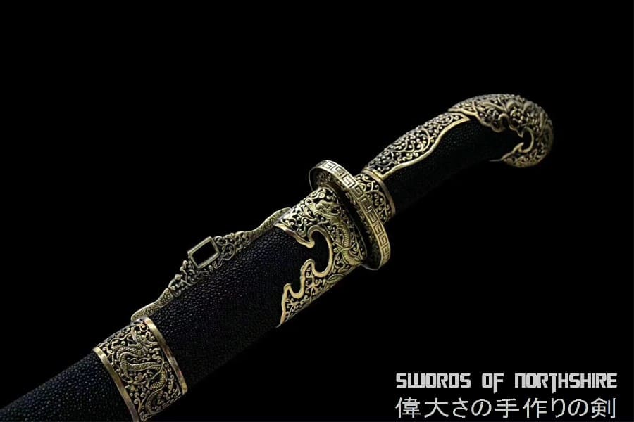 Qing Dao Folded Steel Blade Full Stingray Skin Wrap Chinese Martial ...