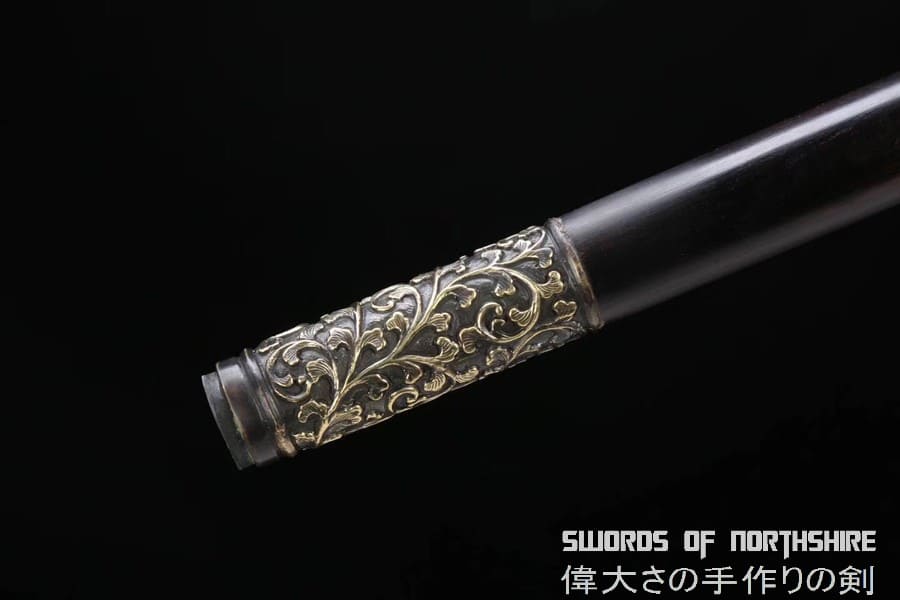 Lion Head Walking Stick Cane Sword Hiking Folded Steel Blade Jian Hand ...