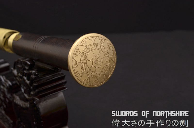 Walking Stick Cane Sword Folded Damascus Steel Hiking Lock Mechanism ...
