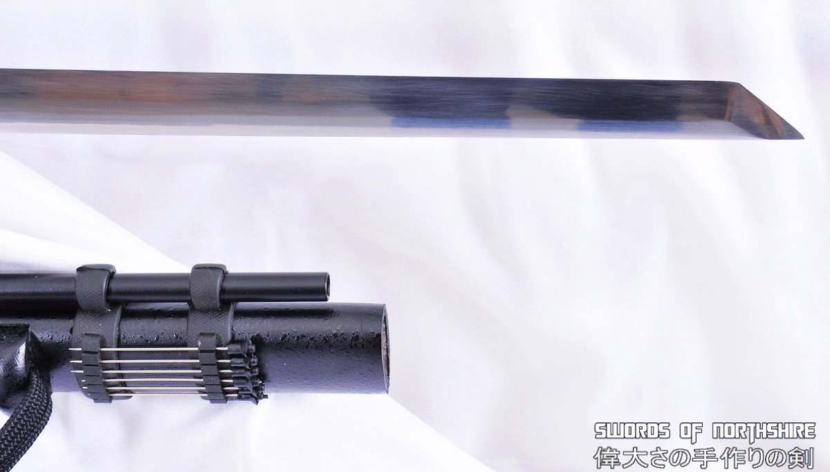 High Carbon 1095 Hand Forged Steel Black Ninja Chokuto Sword with Blow ...