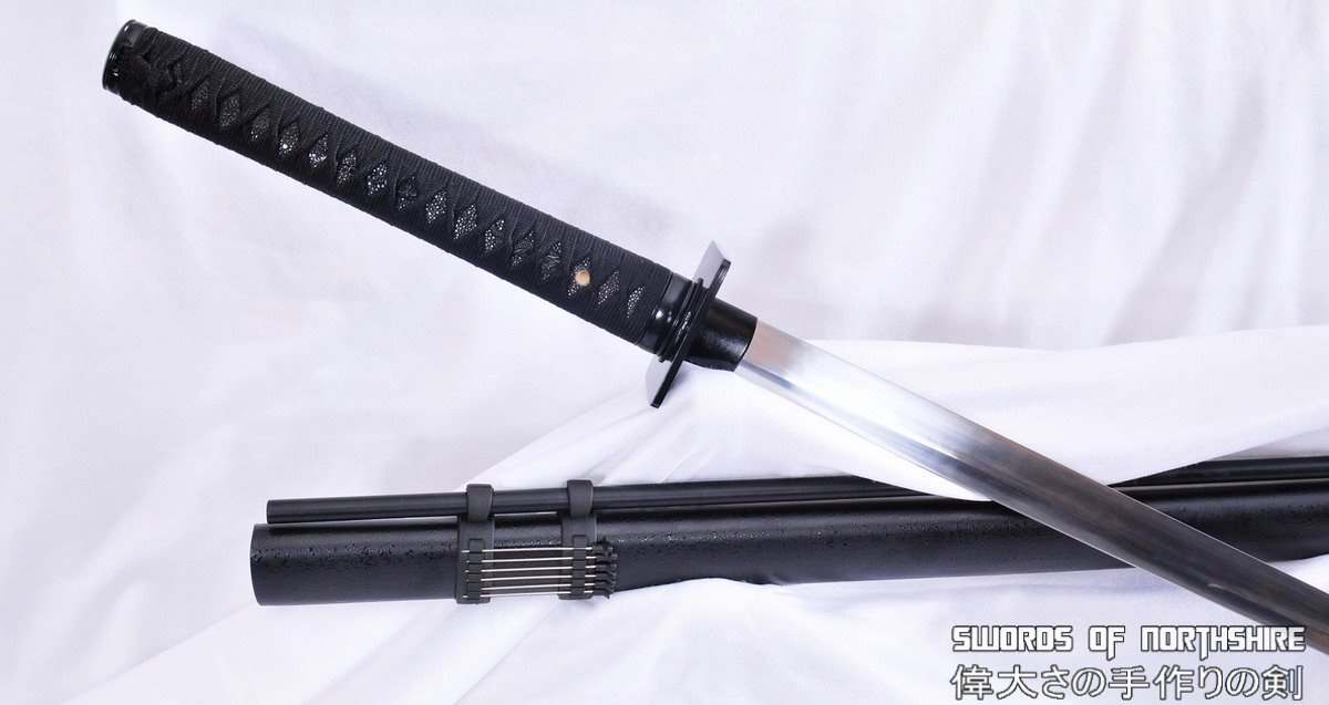 High Carbon 1095 Hand Forged Steel Black Ninja Chokuto Sword with Blow ...