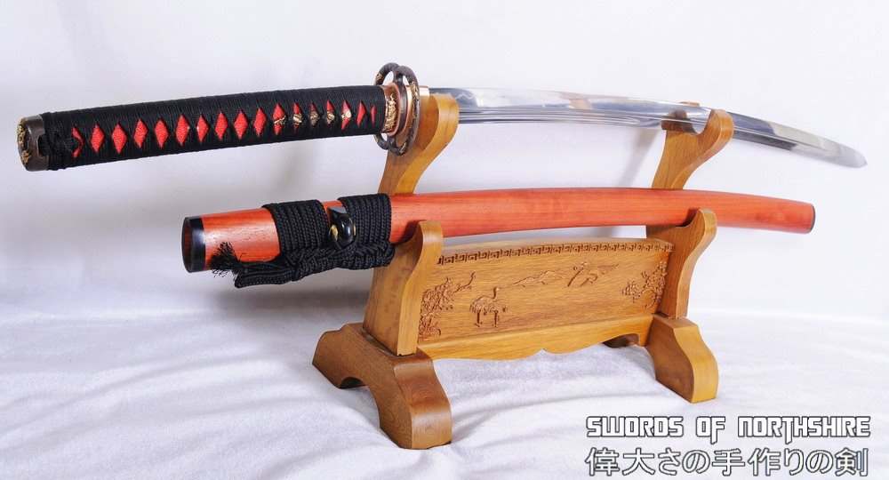 1095 High Carbon Steel Clay Tempered Unokubi Zukuri Double Edge Samurai ...