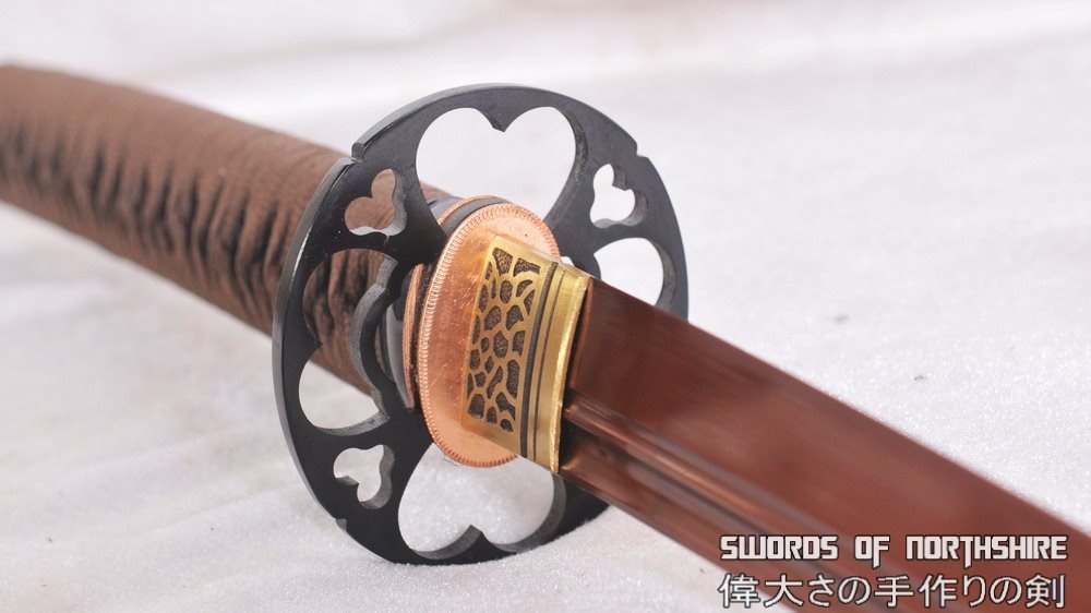 Little Crow 1095 High Carbon Red Steel Double-Edged Katana Kogarasu ...