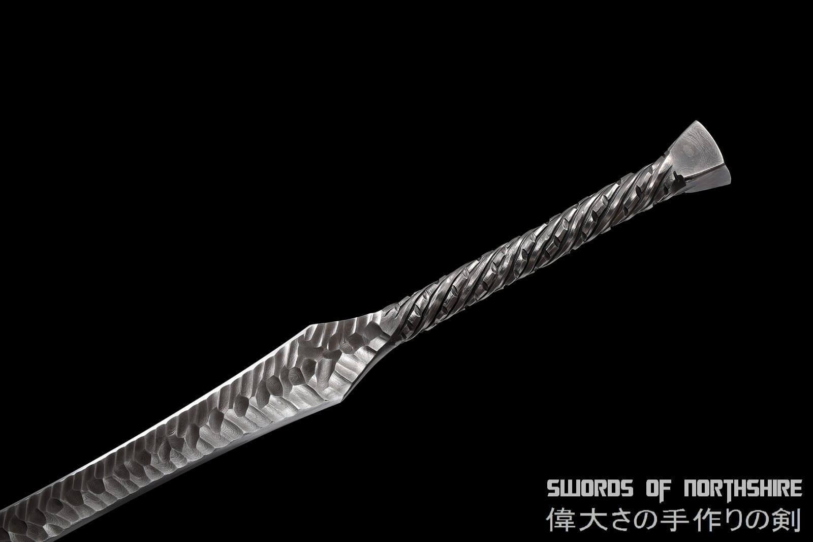 Sojutsu Japanese 35" Spear Hand Forged Hammer Marks Folded Steel w ...