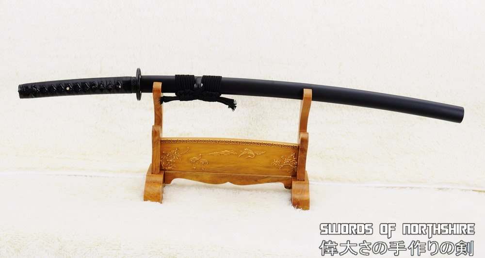 Clay Tempered 1095 High Carbon Steel All Black Samurai Katana Sword