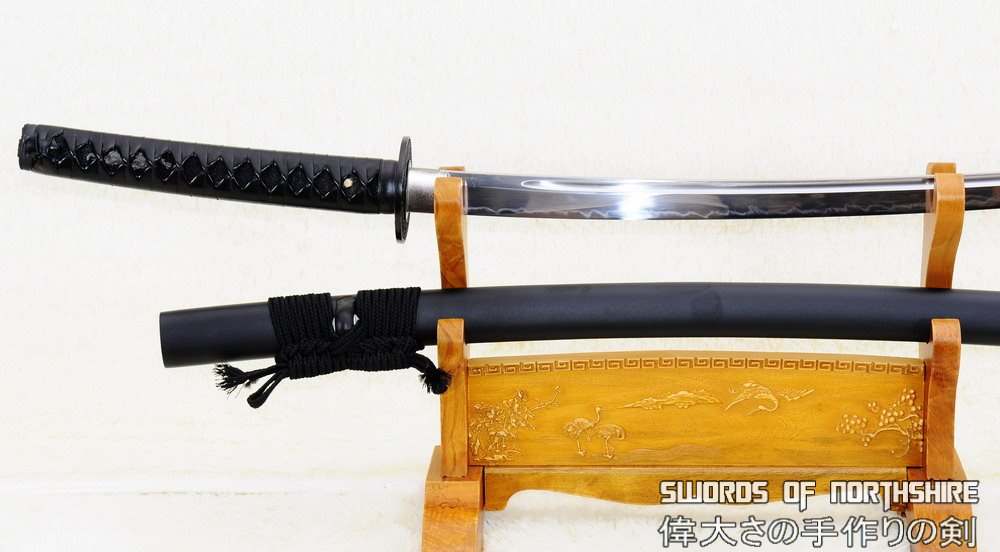 Clay Tempered 1095 High Carbon Steel All Black Samurai Katana Sword